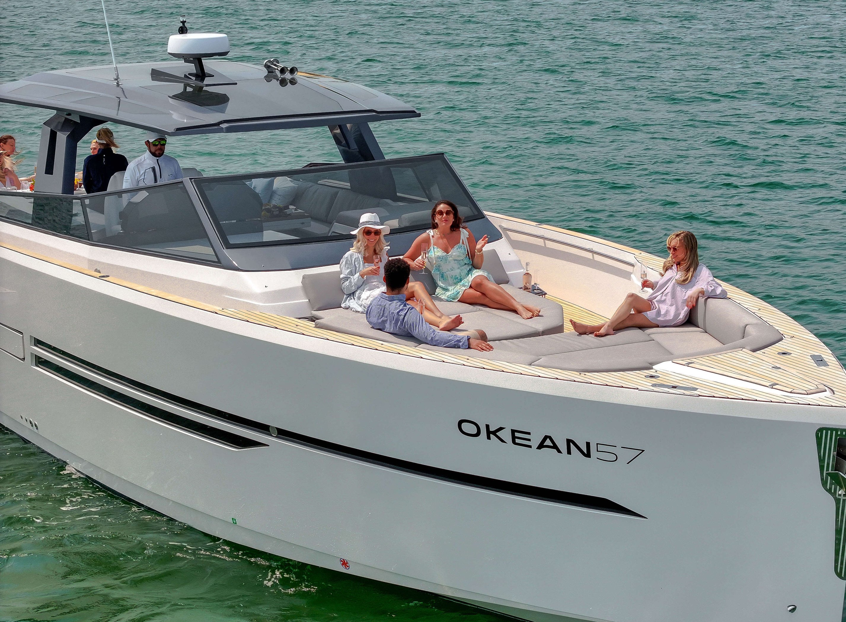 57' C 2023 Okean + 1 Seabob (East Hampton) | Ultimate Yacht with Hydraulic Balconies & 2 Seabobs